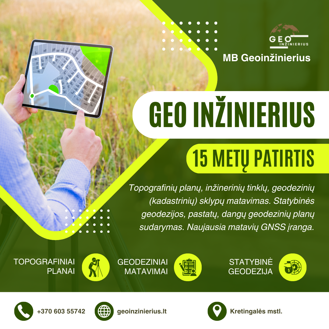 Geodeziniai, kadastriniai, topografiniai matavimai